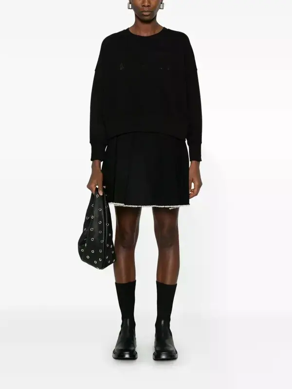 Dkny Embellished Logo Crewneck Sweatshirt - Black