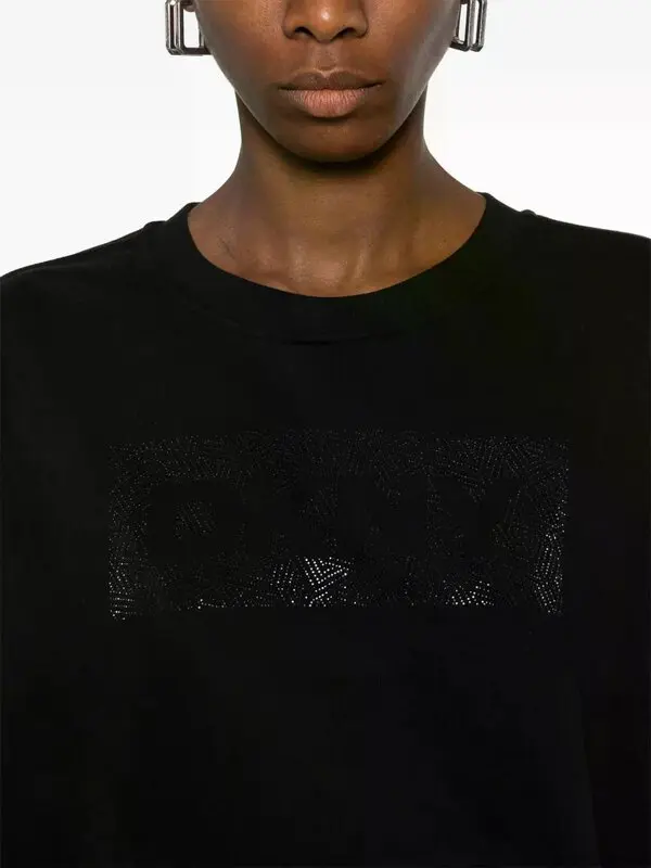 Dkny Embellished Logo Crewneck Sweatshirt - Black