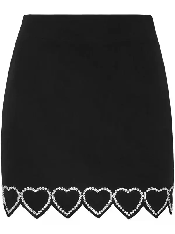 Philipp Plein Heart-embellished Mini Skirt - Black