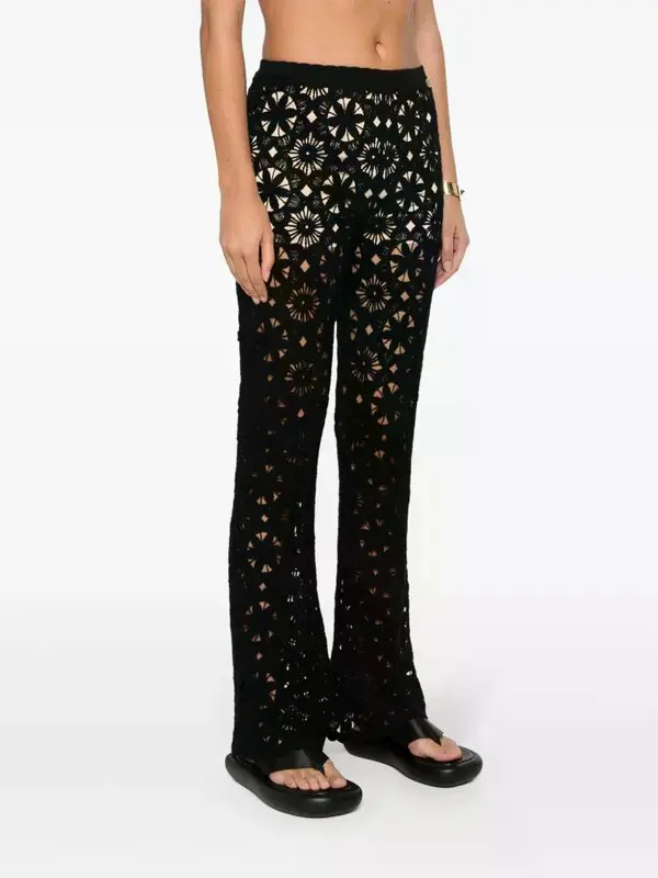 TWINSET Floral-crochet Flared Trousers