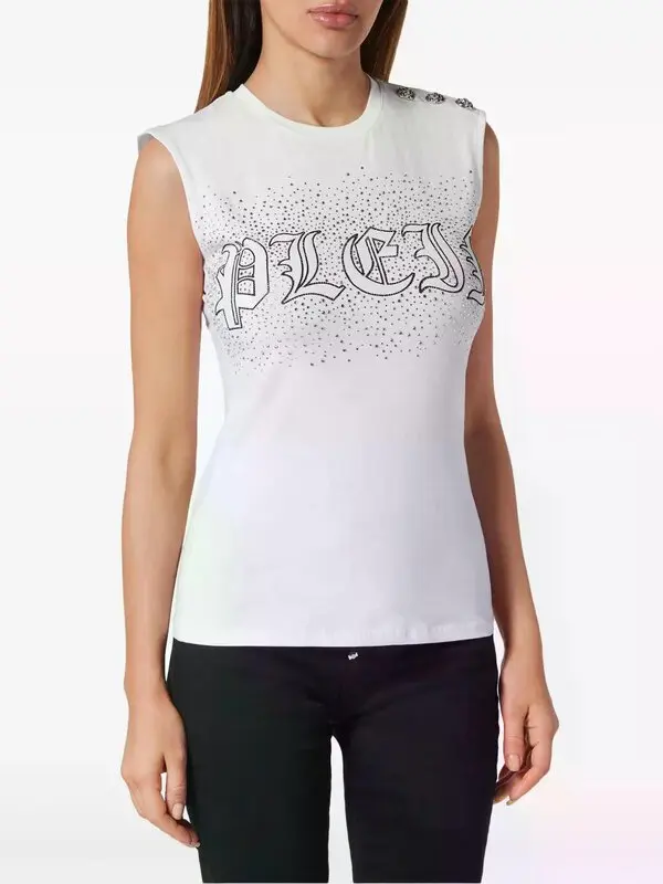 Philipp Plein Crystal-embellished Cotton Tank Top