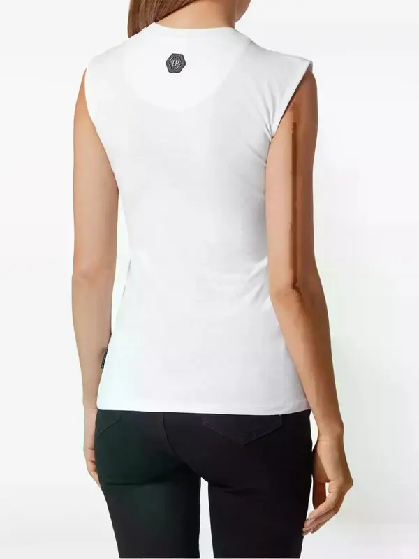 Philipp Plein Crystal-embellished Cotton Tank Top