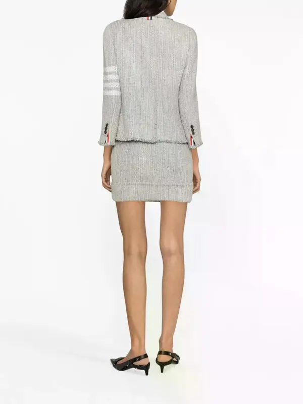 Thom Browne 4-bar Stripe Tweed Jacket - Grey