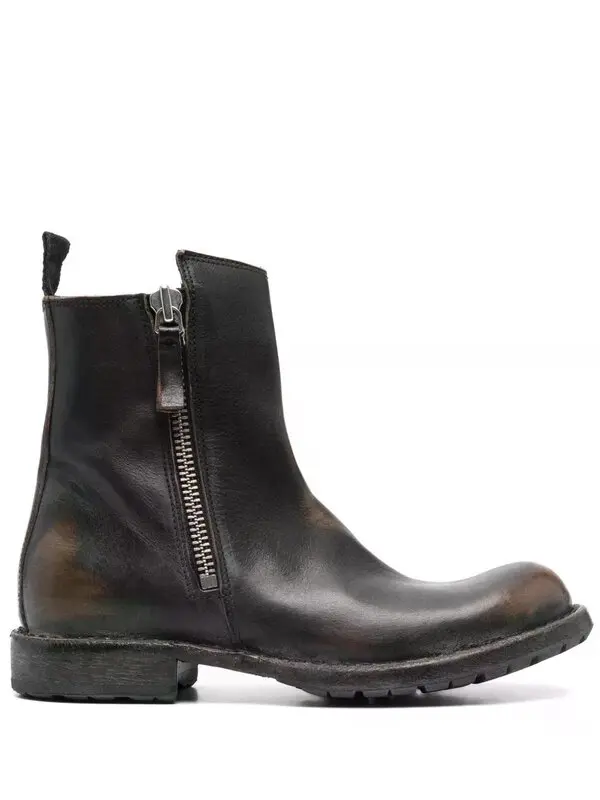 Moma Distressed Leather Ankle Boots