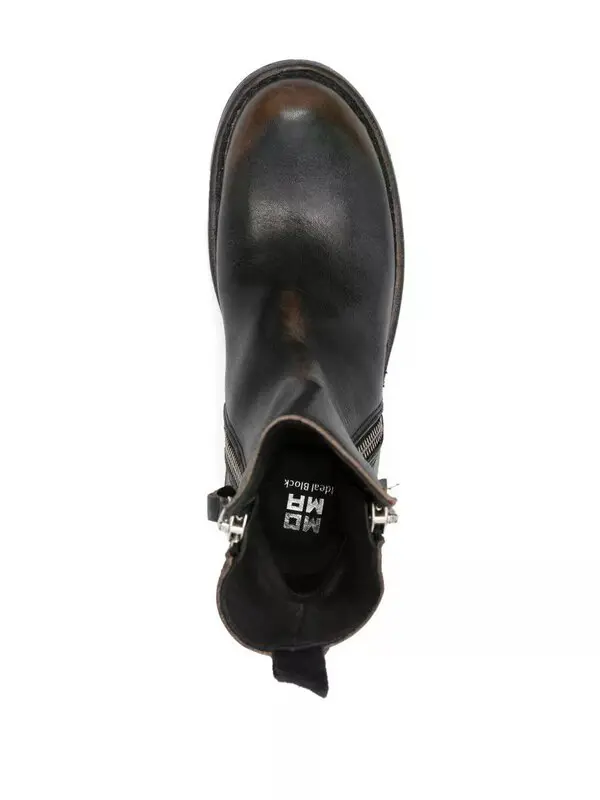 Moma Distressed Leather Ankle Boots