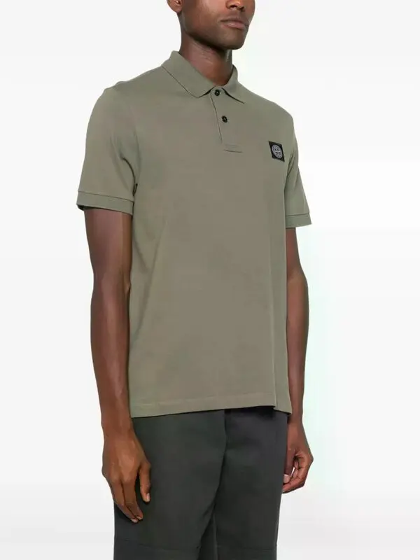 Stone Island Compass-motif Polo Shirt - Green