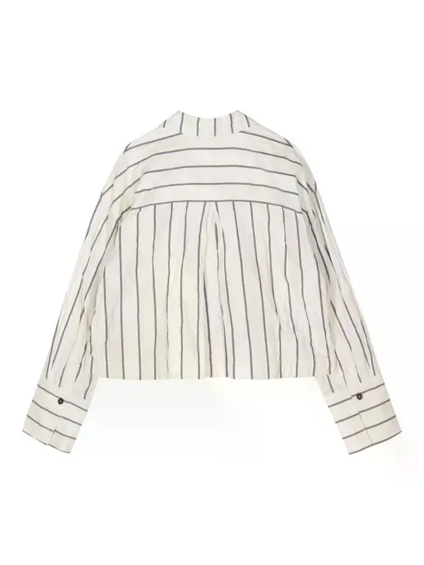 FORME D'EXPRESSION Striped Drop-shoulder Shirt Jacket