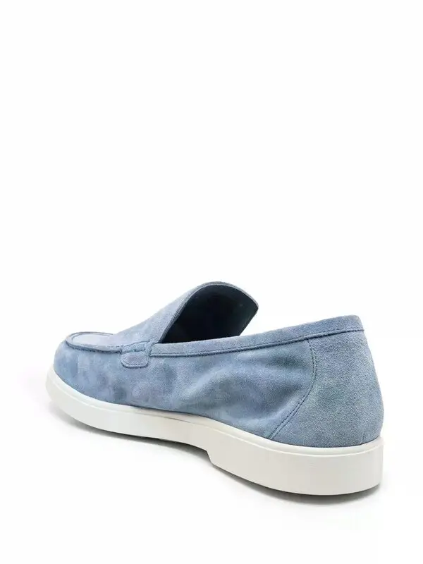 MOORER Suede Slip-on Loafers - Blue