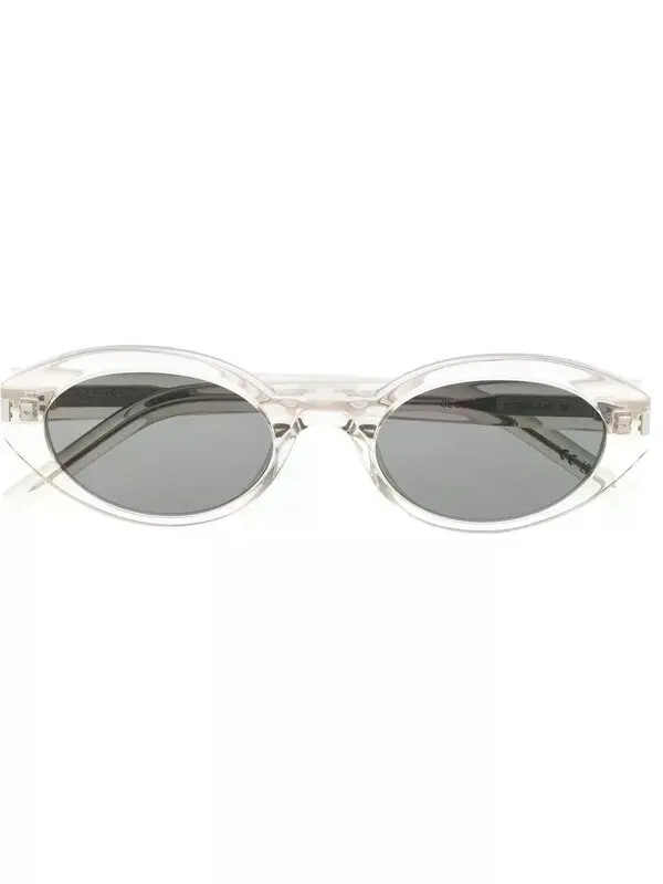Saint Laurent Sl567 Oval-frame Sunglasses - Neutrals