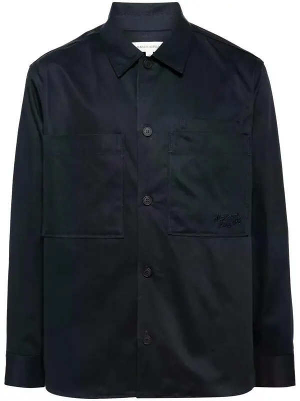 Maison Kitsuné Logo-embroidered Cotton Shirt