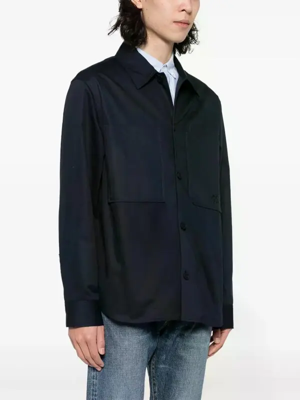 Maison Kitsuné Logo-embroidered Cotton Shirt