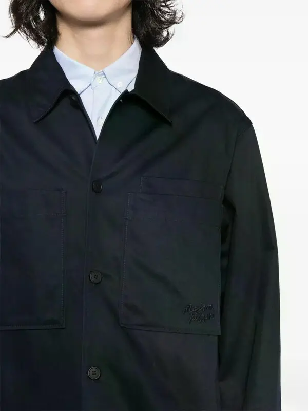 Maison Kitsuné Logo-embroidered Cotton Shirt