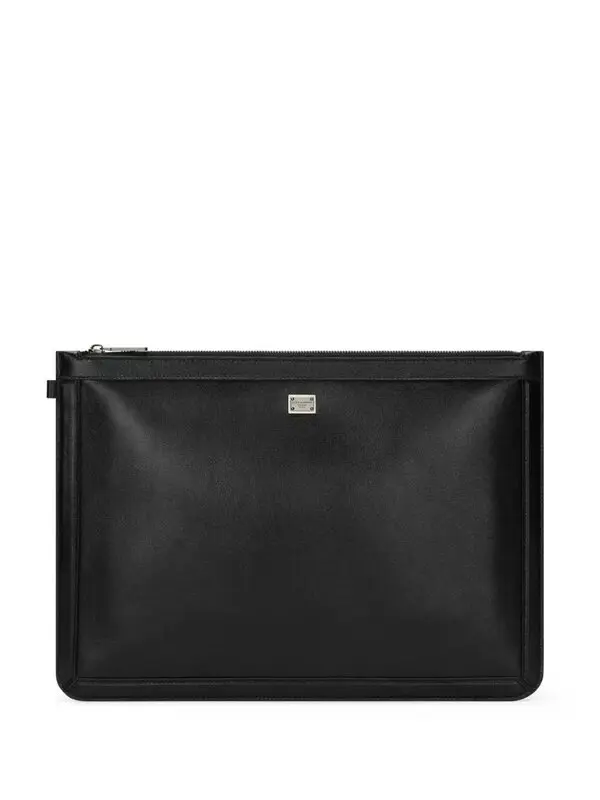 Dolce & Gabbana Logo-plaque Clutch Bag - Black