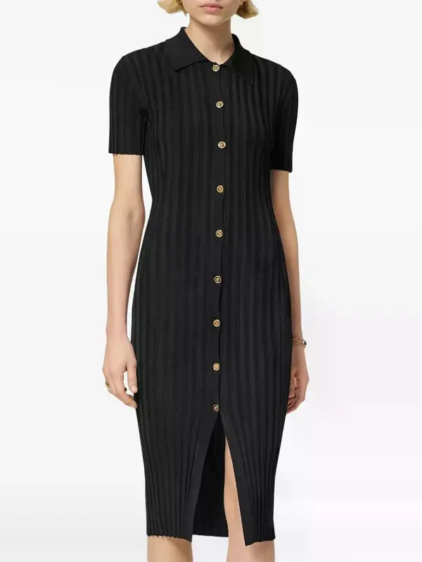 Versace Knitted Midi Shirt Dress