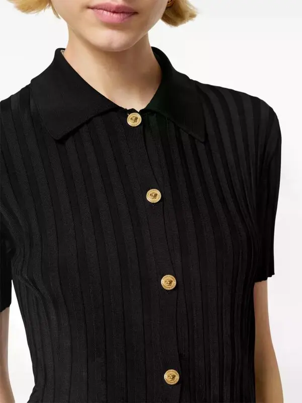 Versace Knitted Midi Shirt Dress