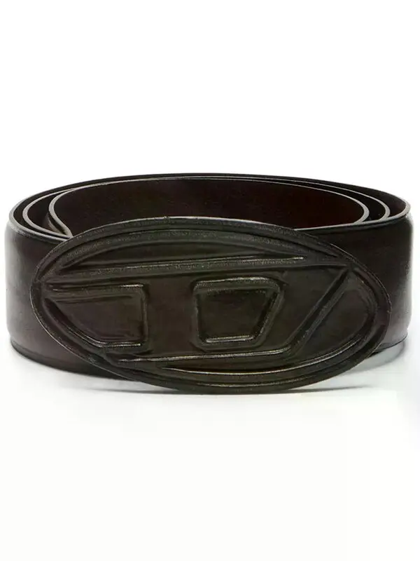DIESEL® B-1dr Scratch Leather Belt - Brown