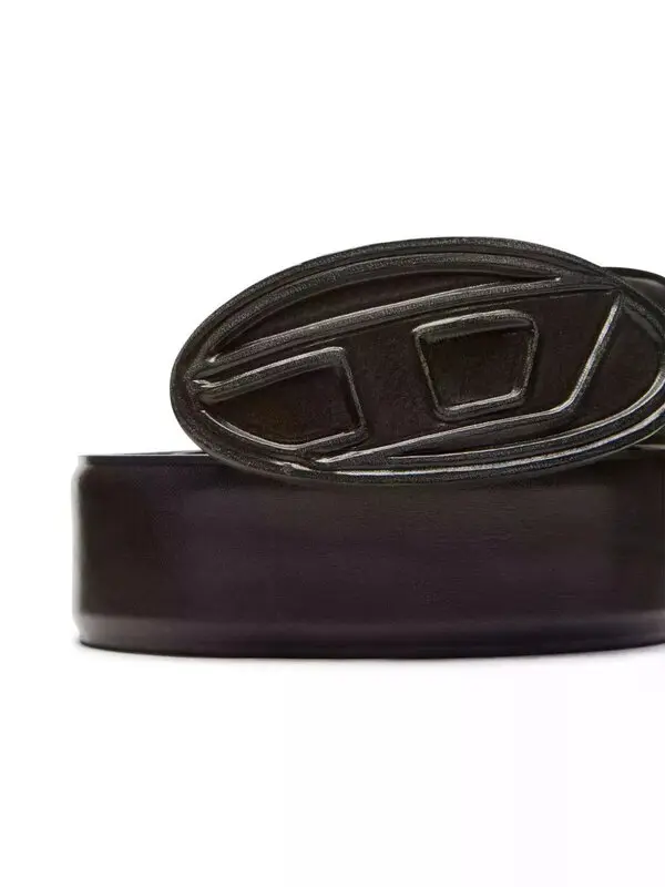 DIESEL® B-1dr Scratch Leather Belt - Brown