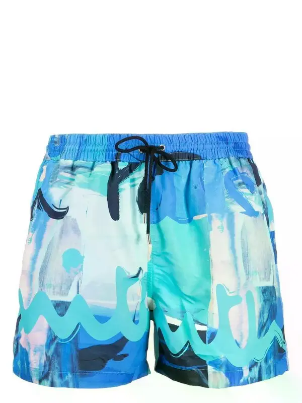 Paul Smith Logo-print Swim Shorts - Blue