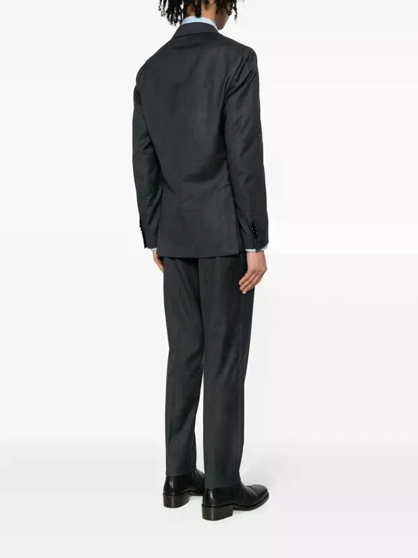 LARDINI Checked Peak-lapels Single-breasted Suit