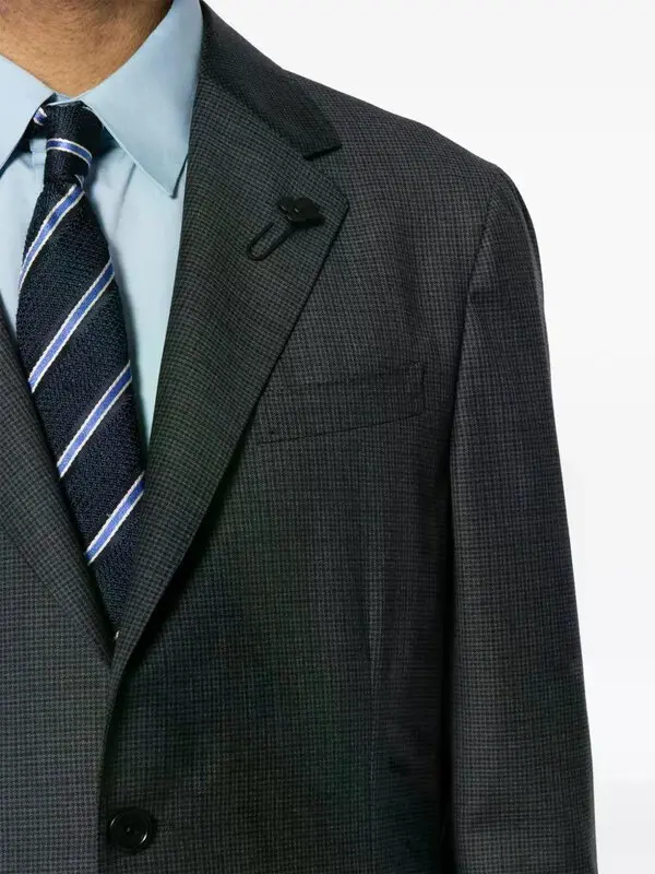 LARDINI Checked Peak-lapels Single-breasted Suit