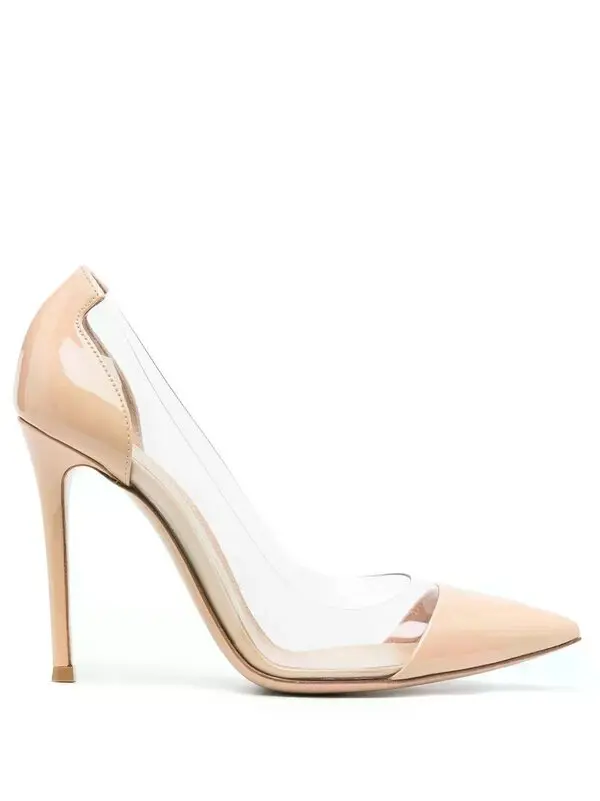 GIANVITO ROSSI 105mm Plexi Patent Leather Pumps