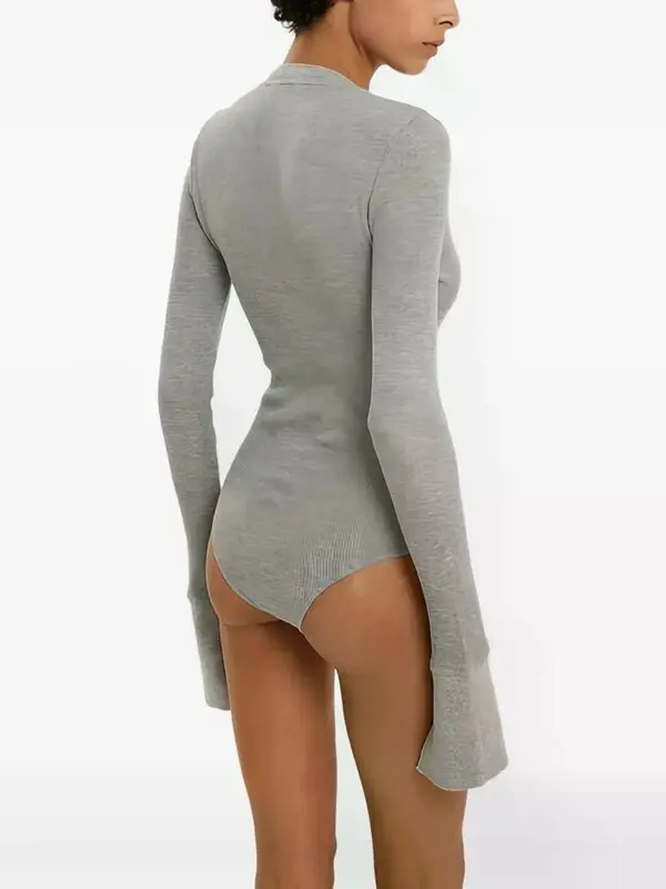 1989 STUDIO V-neck Waffle-knit Bodysuit