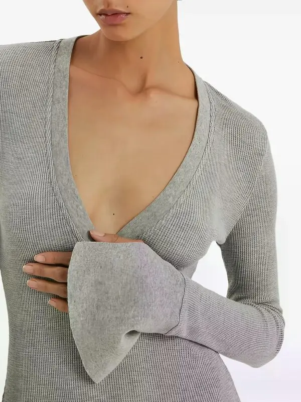 1989 STUDIO V-neck Waffle-knit Bodysuit