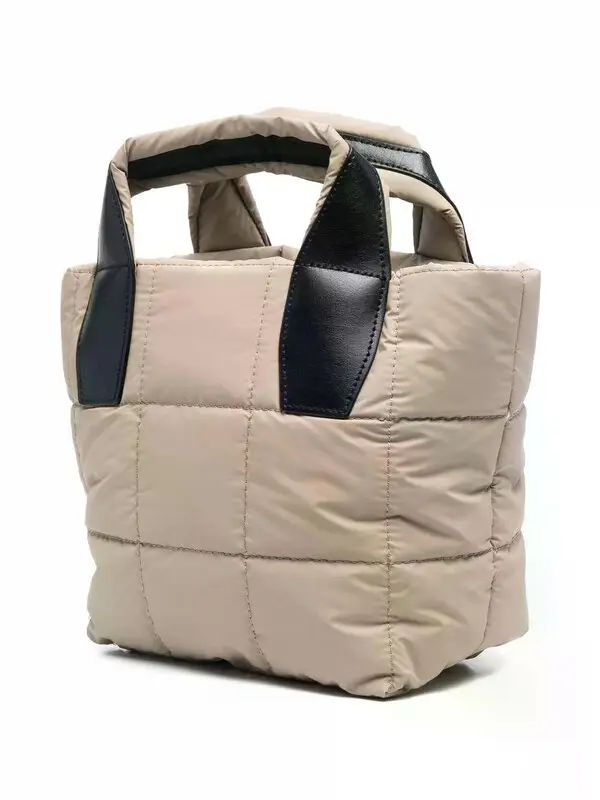 VEECOLLECTIVE Quilted Logo-detail Tote Bag - Neutrals