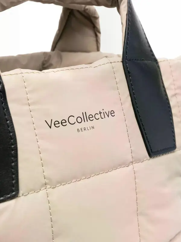 VEECOLLECTIVE Quilted Logo-detail Tote Bag - Neutrals