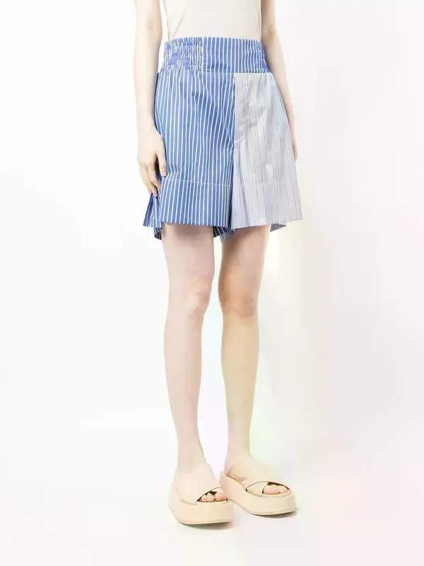 Colville Two-tone Striped Cotton Shorts