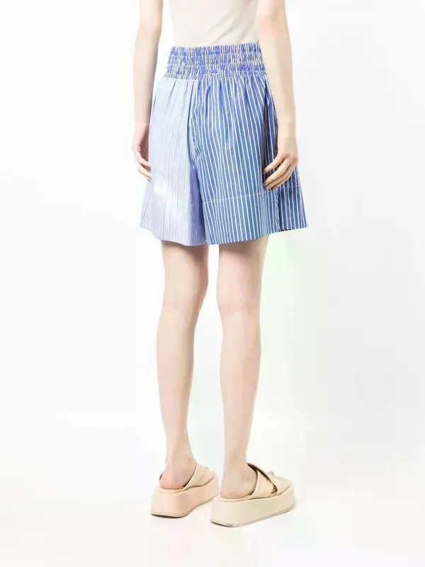 Colville Two-tone Striped Cotton Shorts