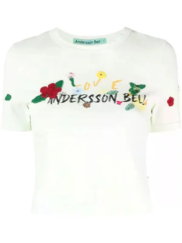 Andersson Bell Dasha Flower-garden Logo T-shirt - Green