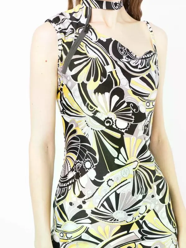 Coperni Abstract-print Cut-out Dress