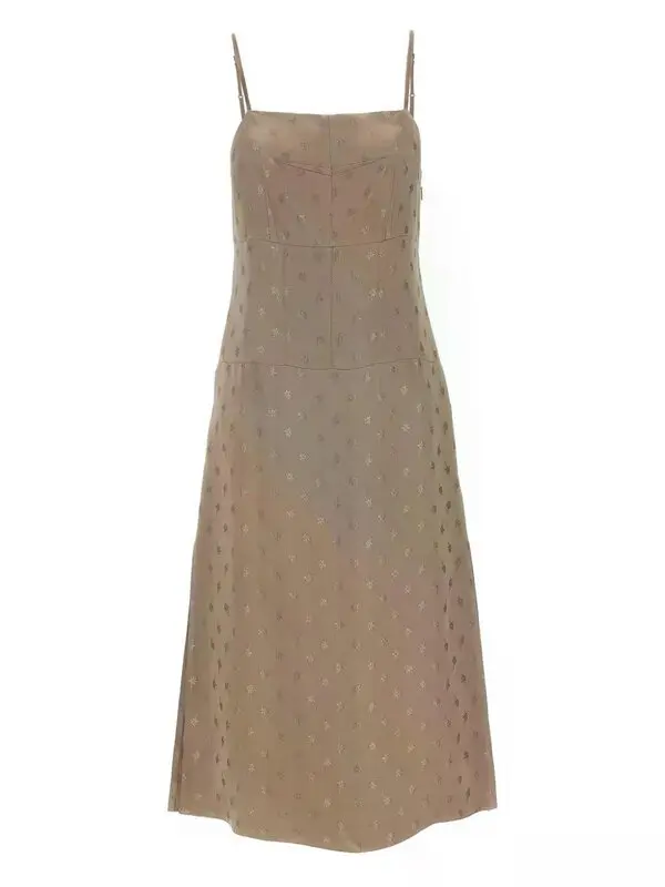 Fendi Satin Midi Dress - Grey