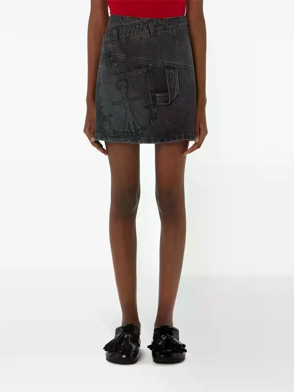 JW Anderson Twisted Denim Mini Skirt - Grey