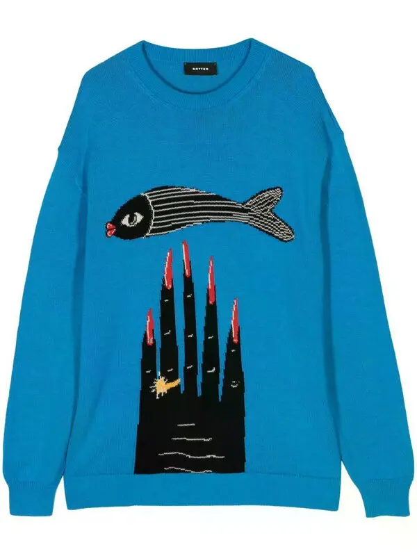 BOTTER Hand Intarsia Cotton-cashmere Jumper