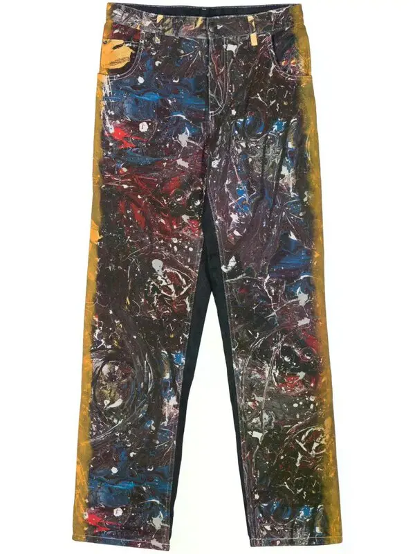 CHARLES JEFFREY Exclusive Painted Art Jeans - Blue