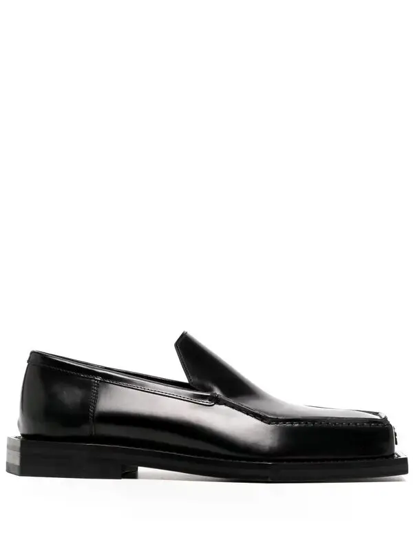 Coperni Square-toe Polished-finish Loafers