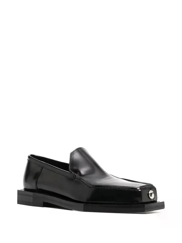 Coperni Square-toe Polished-finish Loafers