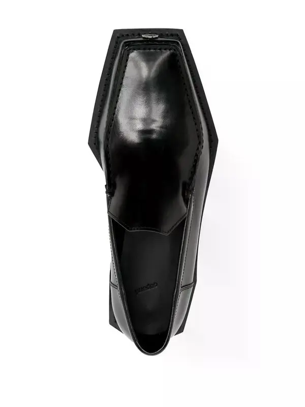 Coperni Square-toe Polished-finish Loafers