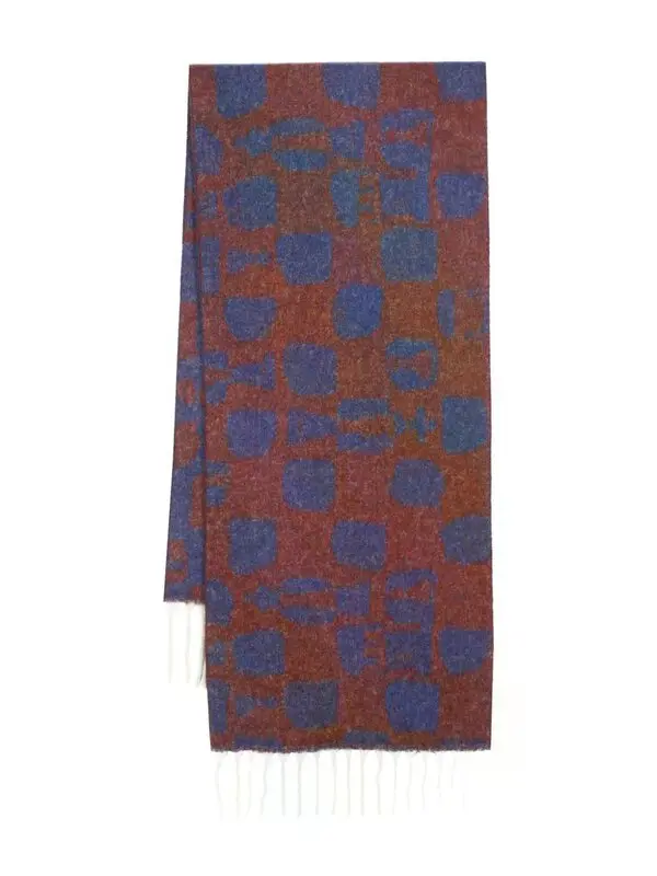 Henrik Vibskov Chess Pieces-jacquard Wool Scarf - Blue