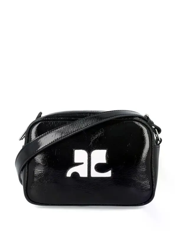 COURREGES Re-edition Naplack Leather Mini Bag - Black