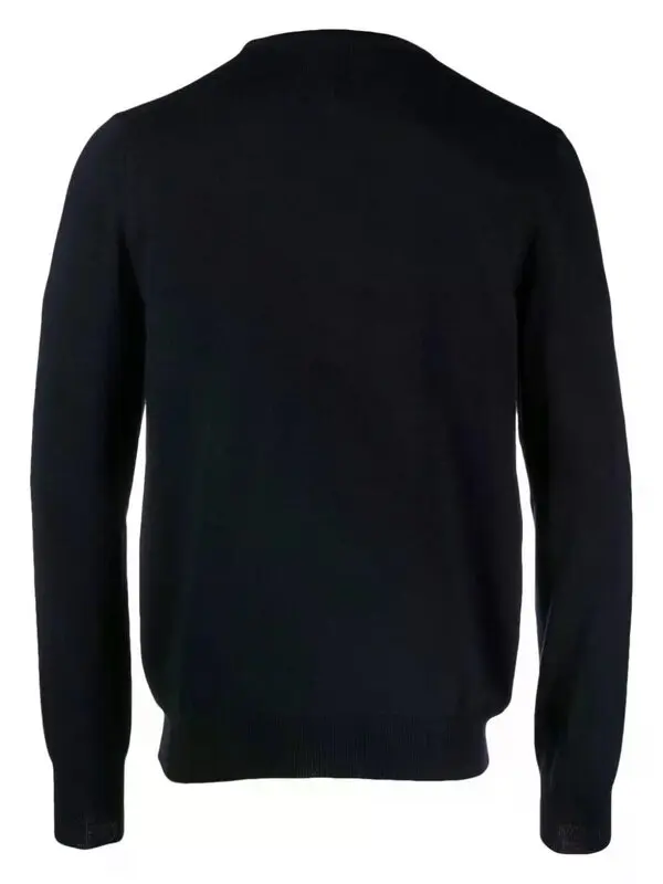 BARBA NAPOLI Crewneck Virgin Wool Jumper - Blue