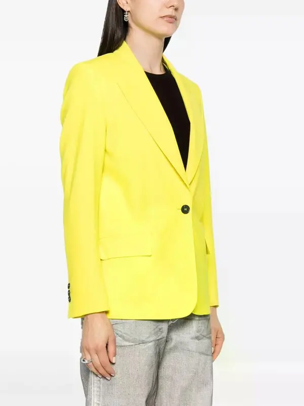 MSGM Single-breasted Peak-lapels Blazer - Yellow