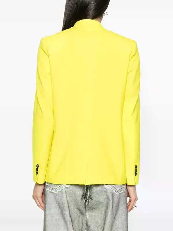 MSGM Single-breasted Peak-lapels Blazer - Yellow