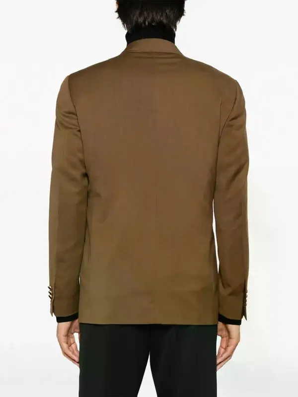 LARDINI Double-breasted Wool Blazer - Brown