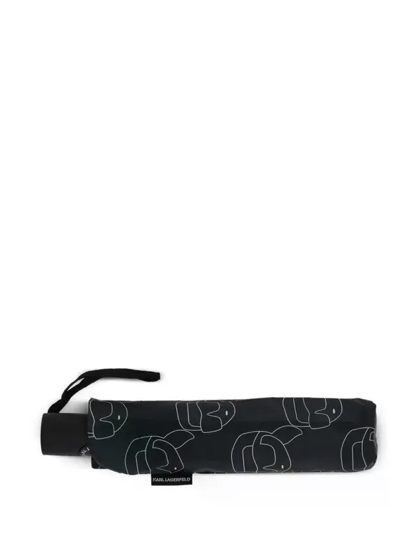 Karl Lagerfeld Logo-print Compact Umbrella - Black