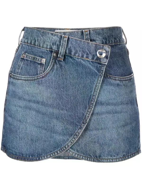 Coperni Wrap Denim Miniskirt