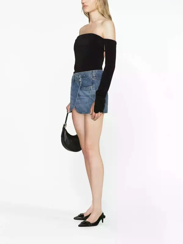 Coperni Wrap Denim Miniskirt
