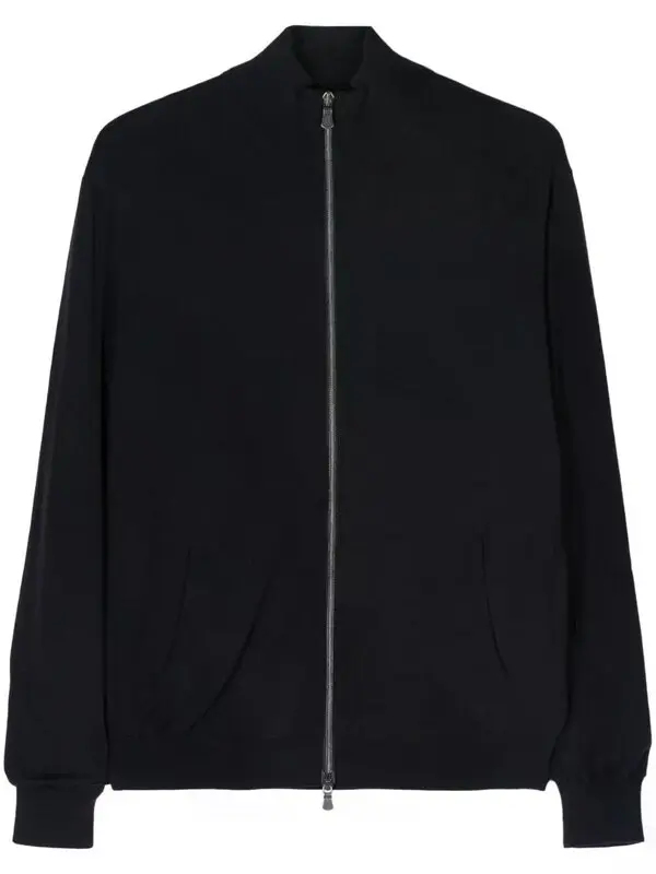 Fedeli Virgin Wool Zip-up Cardigan
